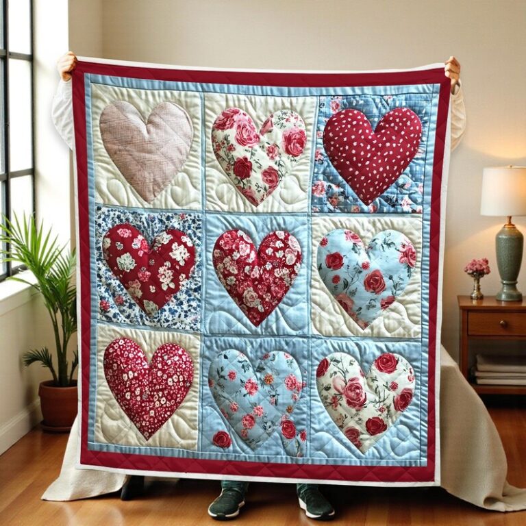 Cozy Heart Patchwork Quilt Tutorial (Beginner-Friendly Step by Step)
